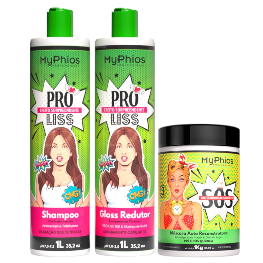 Kit Progressiva ProLiss 1L + SOS 1L - MyPhios | Shopee Brasil