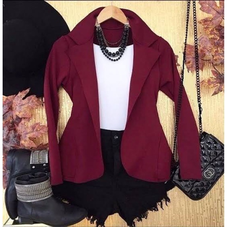 Blazer feminino neoprene | Shopee Brasil