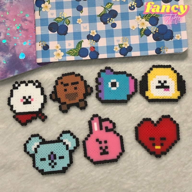 Chaveiros BT21 - BTS (Hama beads/ Perler Beads/ Pixel art) | Shopee Brasil