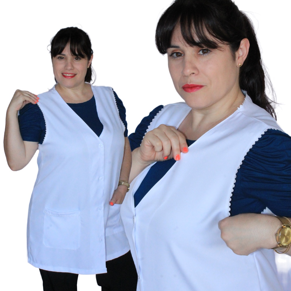 Jaleco feminino cavado em Gabardine/ auxiliares /atendentes/professoras ... Jaleco feminino cavado em Gabardine/ auxiliares /atendentes/professoras ...