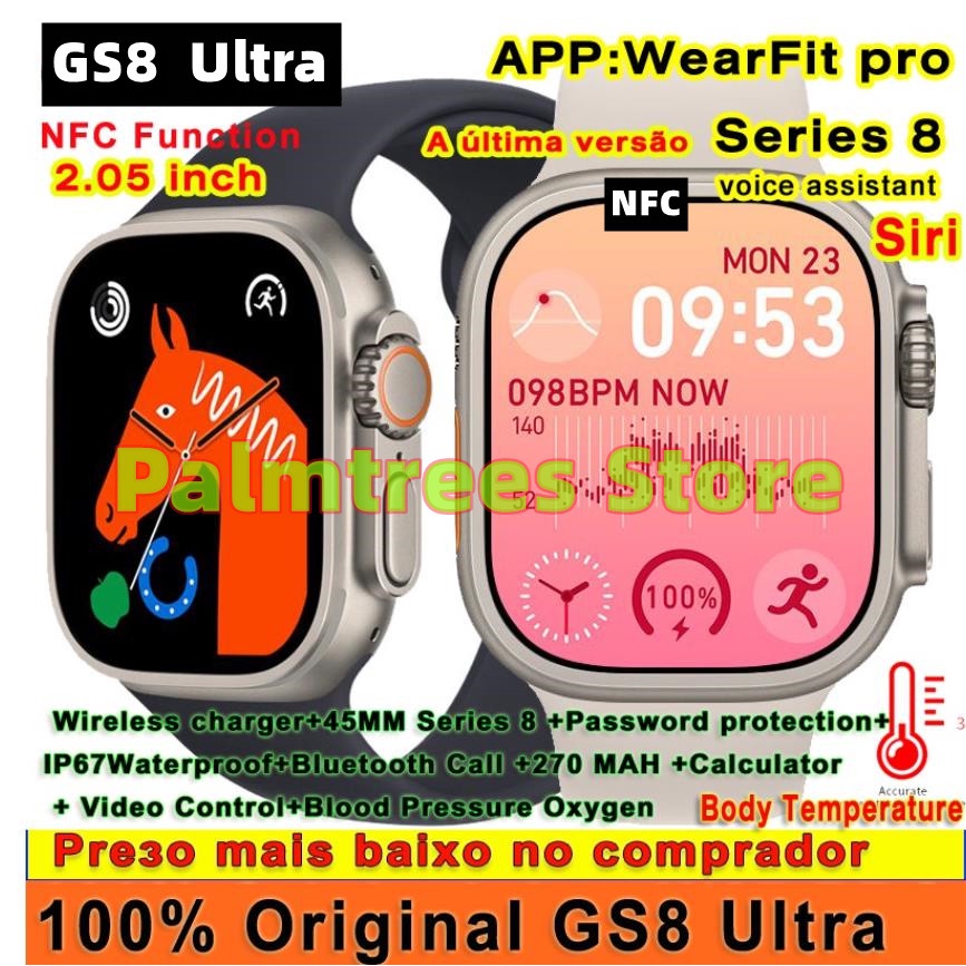 Watch 8 Ultra Smartwatch Gs8 Ultra Função Nfc Ecg Ppg À Prova Dágua
