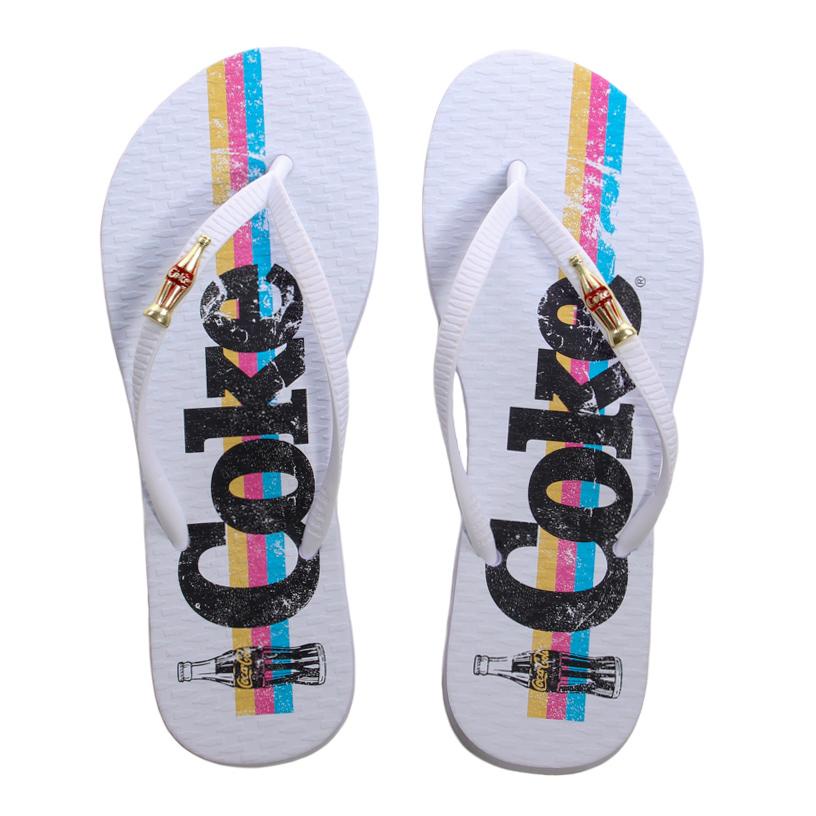 Chinelo Feminino Coca Cola Coke Band Branco | Shopee Brasil