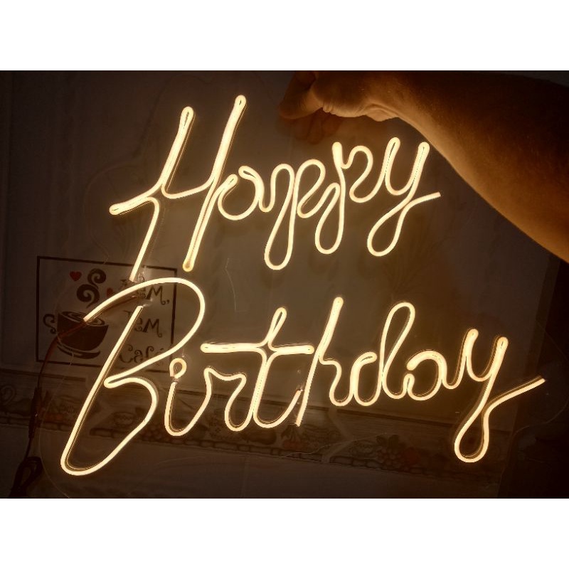 letreiro led neon Happy BIRTHDAY 63x52 | Shopee Brasil