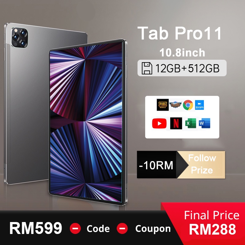 [Novo 2022] Tablet Inteligente Pro11 10.8 Polegadas 12GB + 512GB Barato ...