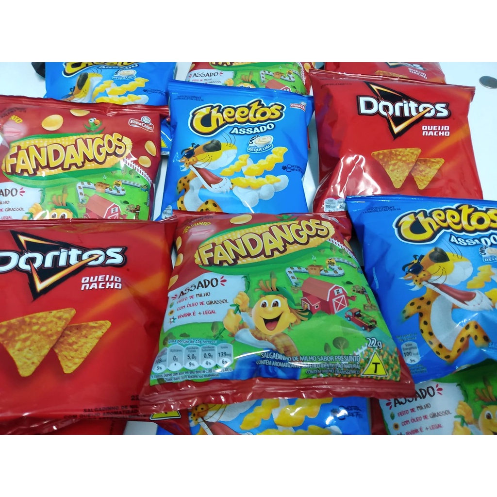 Mini Biscoitos Salgadinho Fandangos Cheetos Ruffles Doritos 22g | Shopee Brasil