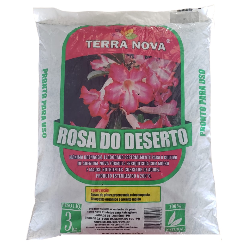 Substrato próprio para Rosas do Deserto - 3Kg (7 Litros) | Shopee Brasil