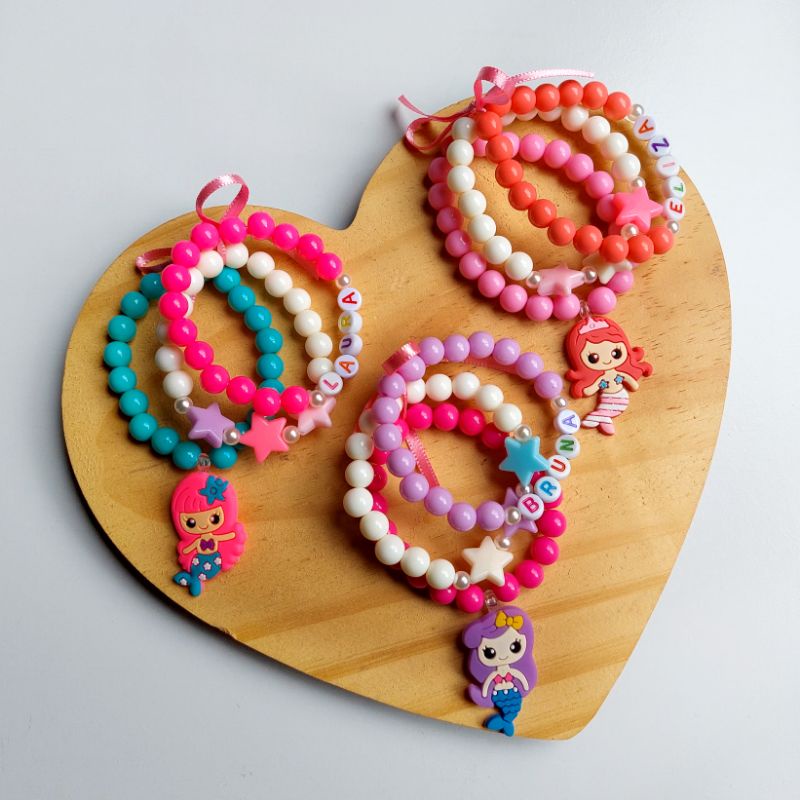 Kit pulseiras infantil personalizada com nome - Pulseira Infantil ...