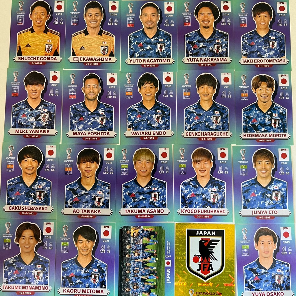 Figurinha Avulsa Original dos Jogadores da Seleção do JAPAN(JAPÃO) do 1 ...