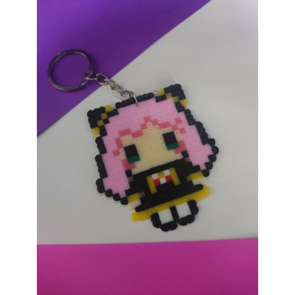 Chaveiro Anya Spy x family anime (Hama beads/ Perler Beads/ Pixel Art ...