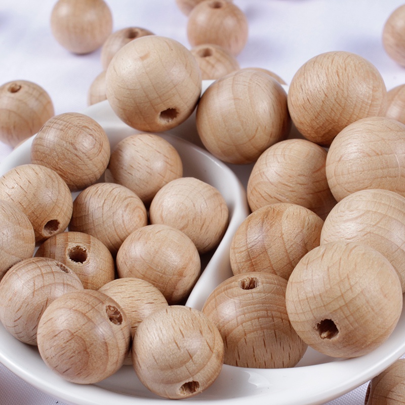 Contas de Madeira de faia natural 15mm | Shopee Brasil