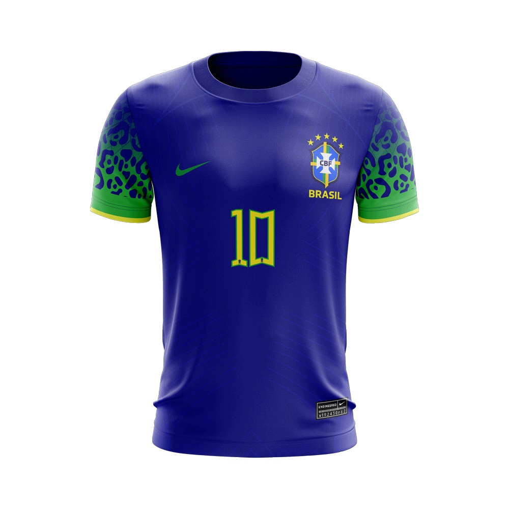 Camisa Brasil Seleção Brasileira Azul 2022 Copa do Mundo Animal ...