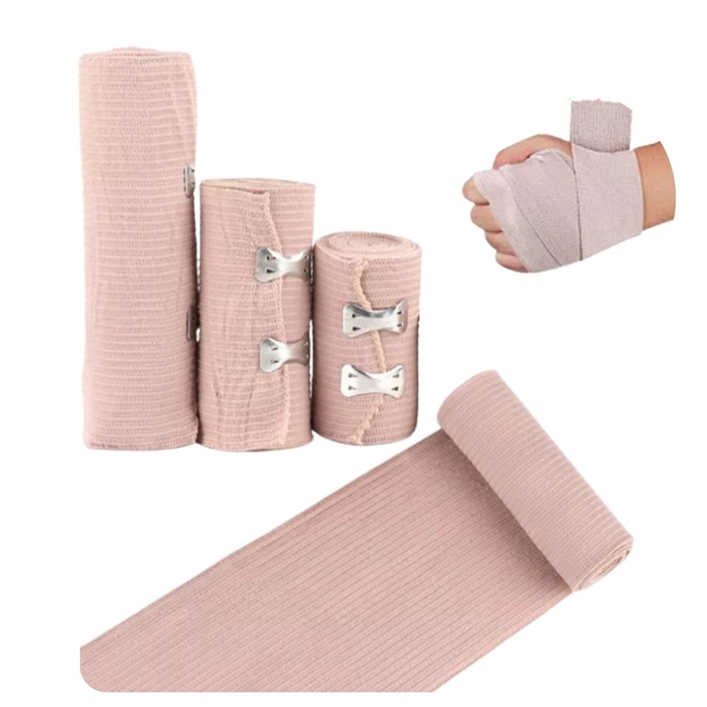 Kit 3 Bandagem Elástica Atadura Lavável Proteção Compressão ...