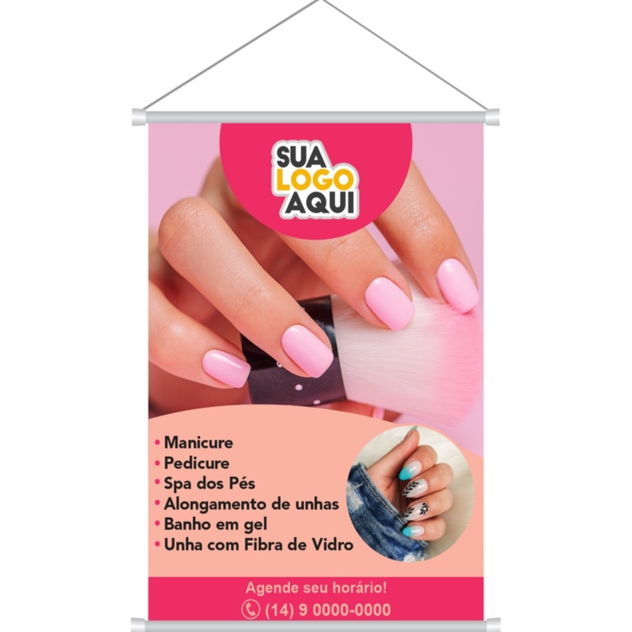 Banner Manicure Pedicure_Nail designer_Alongamento de Unha_Propaganda ...