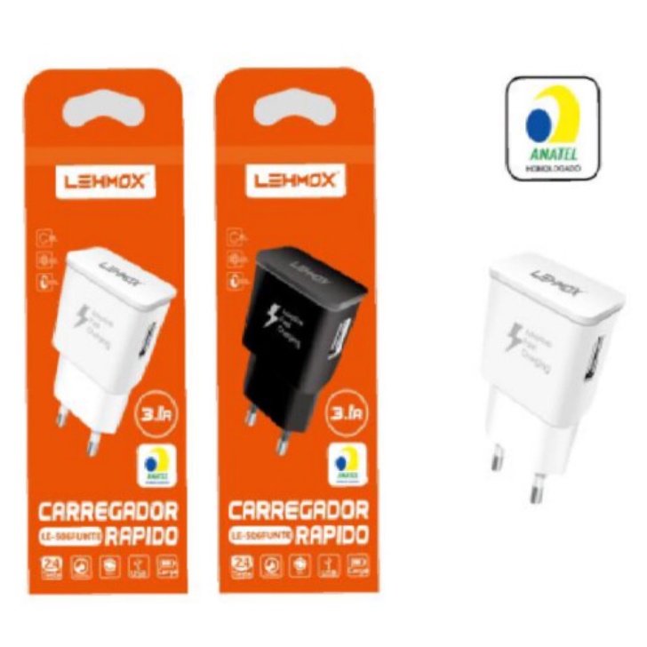 Carregador Universal 1 Entrada USB 3.1A LEHMOX - LE-506 | Shopee Brasil