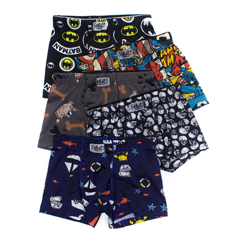 kit 15 cueca box infantil,cuecas infantil menino,cueca boxer microfibra ...