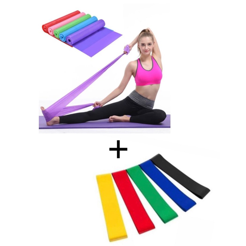 Kit Faixa Thera Band + 5 Mini Band Fitness Treino em Casa | Shopee Brasil