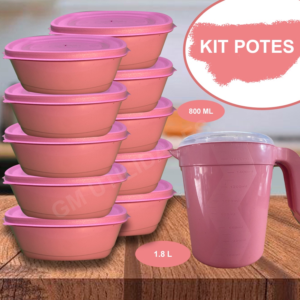 Kit 10 potes 800ml mais Jarra, Potes para cozinha - Escorrega o Preço