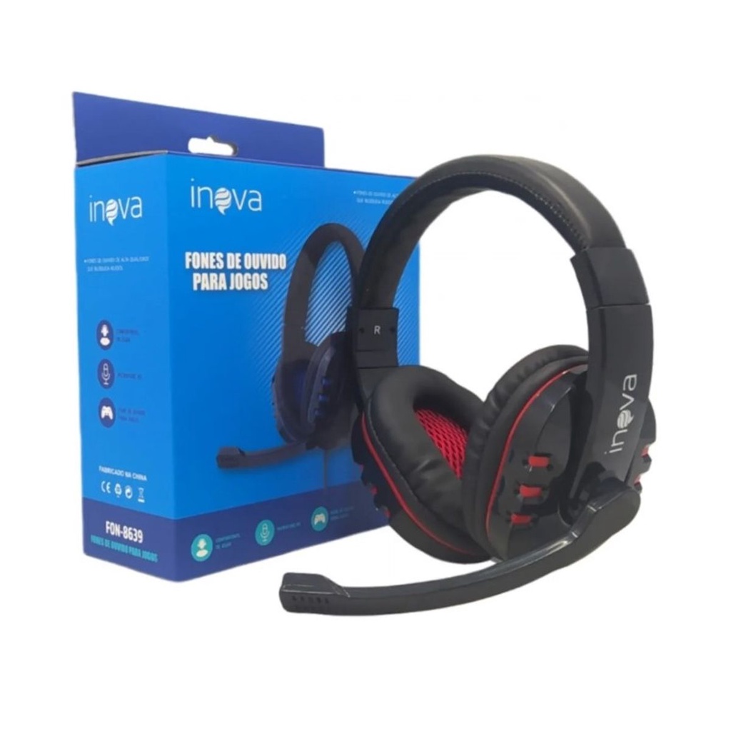 Fone De Ouvido Gamer C/fio Headphone Inova Fon-8639 Original | Shopee ...
