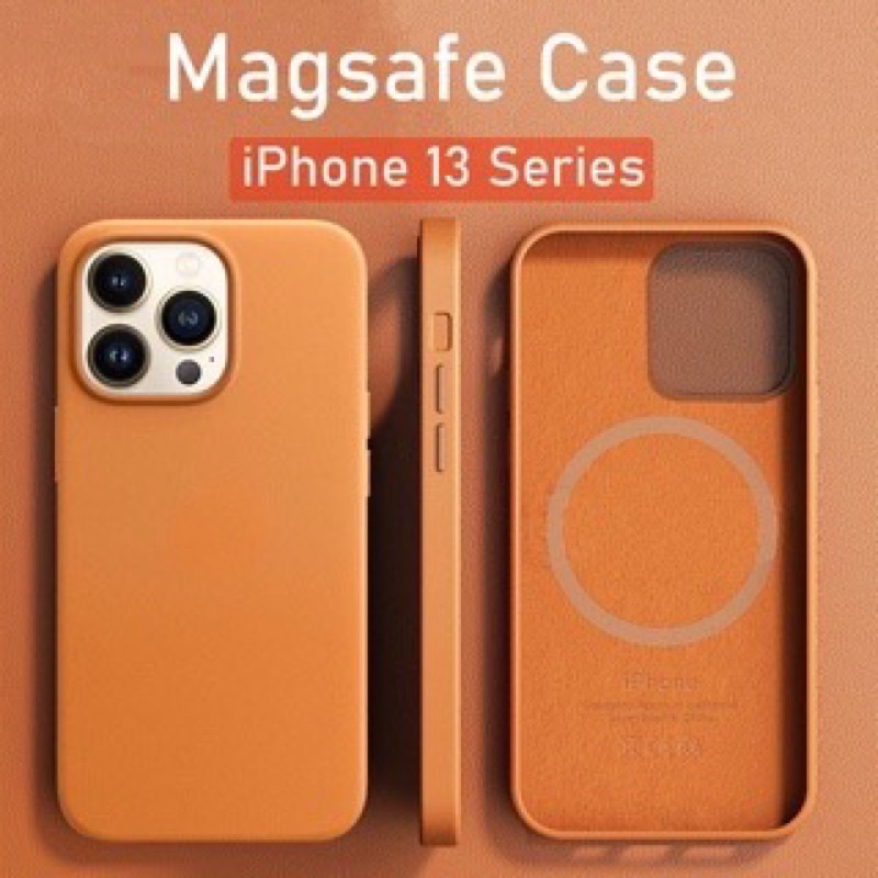 Case Capa Couro Leather MagSafe para IPhone 11 12 13 Pro Max | Shopee ...