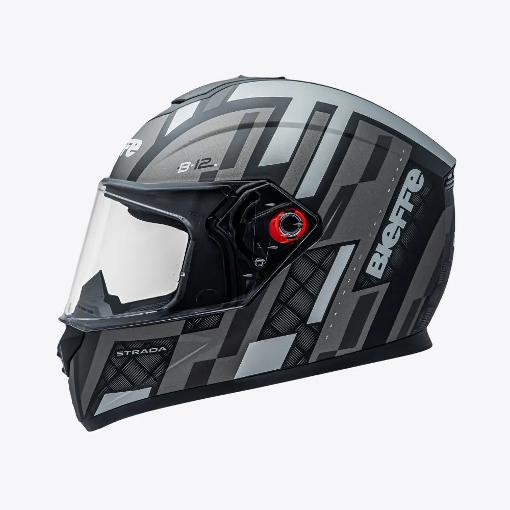 Capacete Moto Bieffe Helmets B12 Strada Preto Fosco Prata | Shopee Brasil