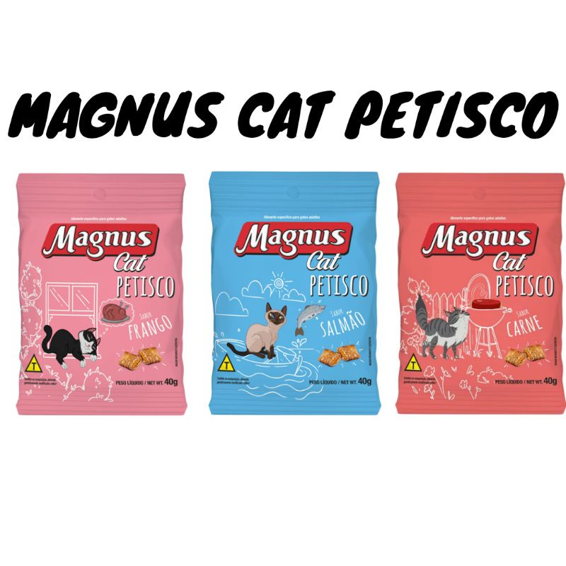 Magnus Cat Petisco para Gatos Sabores 40G | Shopee Brasil