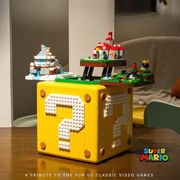 Compatível Com Lego Super Mario Blocos Marca De Pergunta Mary 64 Caixa ...