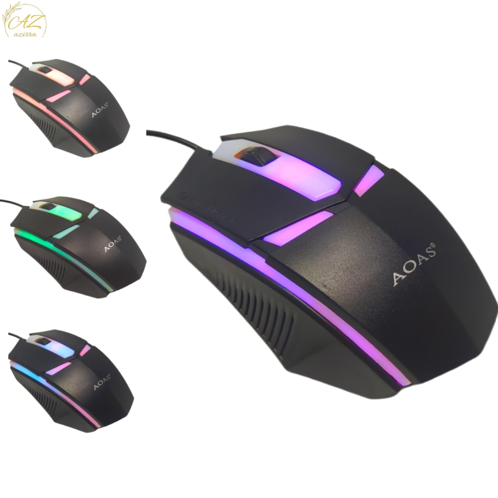 Mouse Gamer Com Fio RGB V01 AOAS | Shopee Brasil