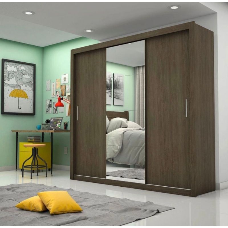 Guarda-Roupa Melissa 3 Portas Com Espelho DISPONÍVEL | Shopee Brasil