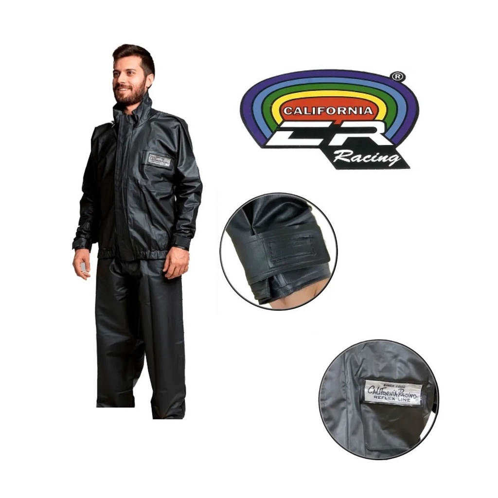 Capa De Chuva California Racing Pvc Impermeavel Motoboy Motoqueiro ...