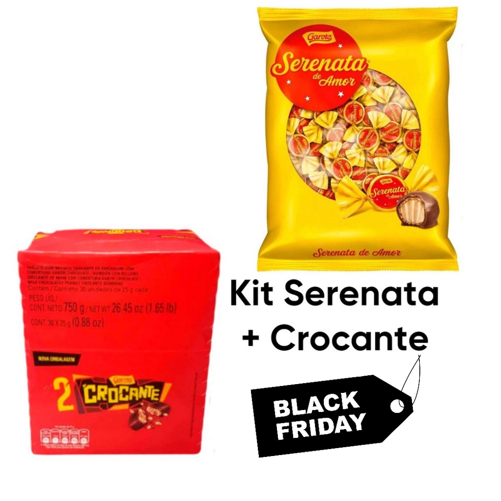 Kit Chocolate 30 Crocantes + 50 Bombons Serenata de Amor | Shopee Brasil