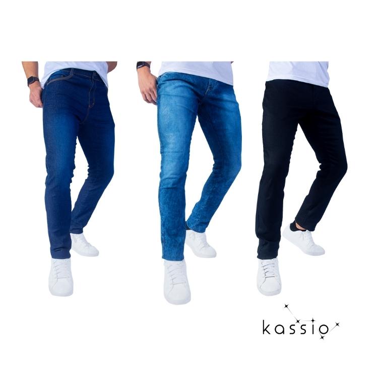Kit 3 Peças Calça Jeans Masculina Slim Original Elastano Ducam Conjunto