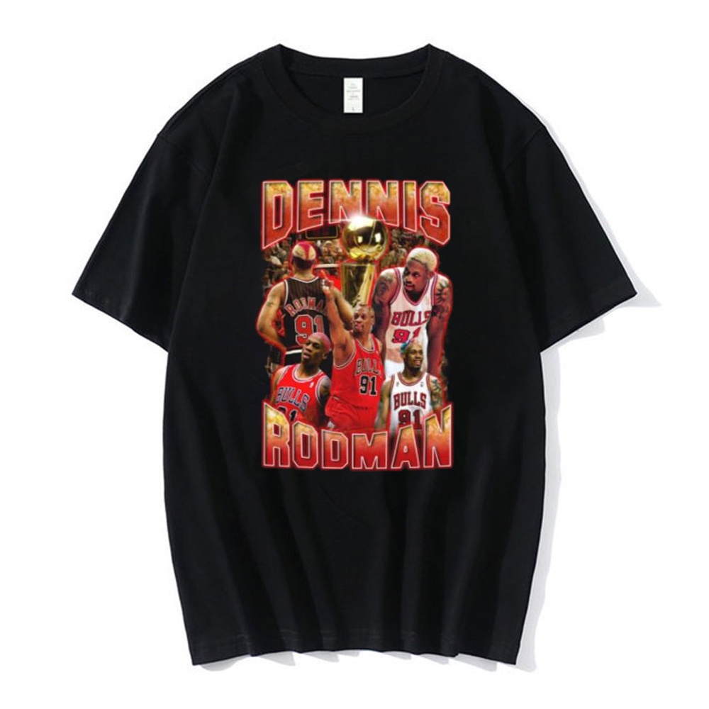 Camiseta Basica Camisa Dennis Rodman 91 Chicago Bulls Lenda Nba Moda ...