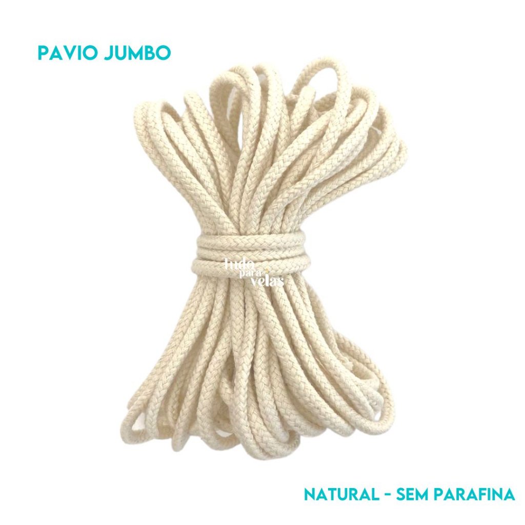 PAVIO ARTESANAL - JUMBO - SEM PARAFINA - 5 METROS | Shopee Brasil