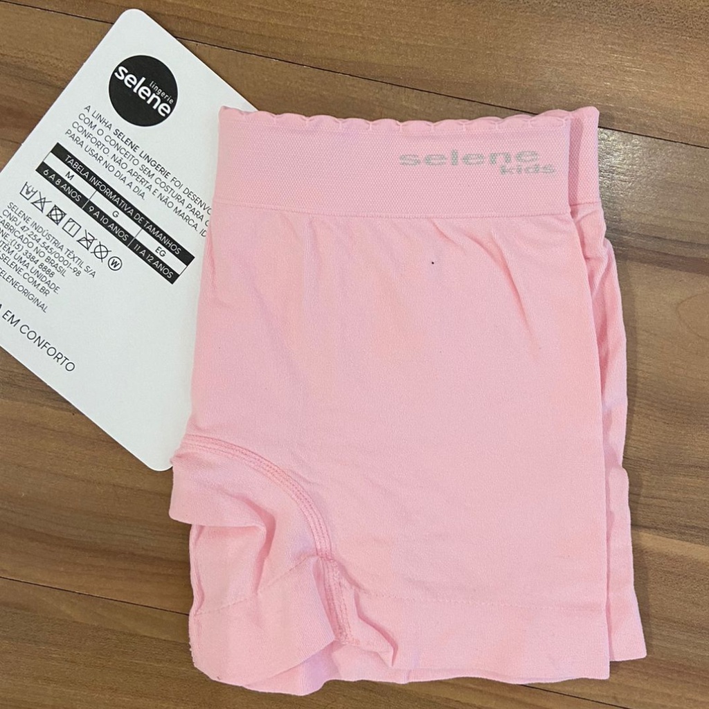 Kit 3 Calcinha Shortinho Boxer Infantil Menina Selene Sem Costura Rosa ...