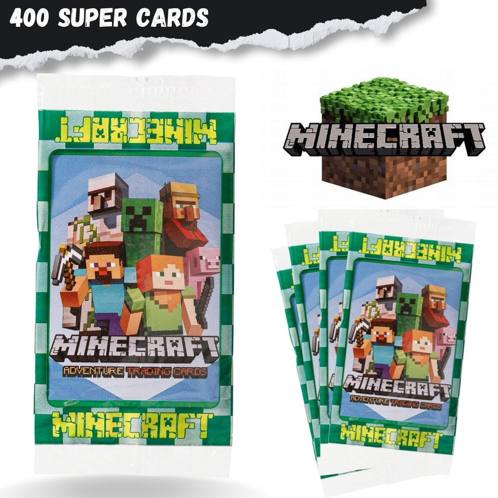 400 CARDS/CARTINHA DO MINECRAFT - 100 ENVELOPES COM 4 UNIDADES CADA ...