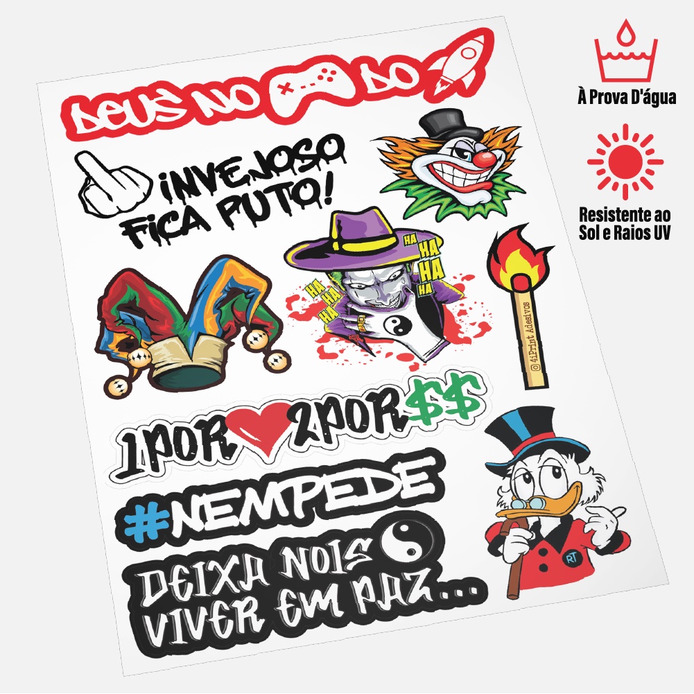 Cartela De Adesivos Para Carro Moto Bike Motocross Skate Caminhão | Shopee Brasil