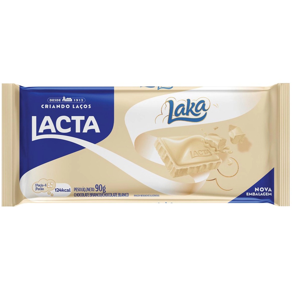 Chocolate Branco Barra Laka 90g - Lacta | Shopee Brasil