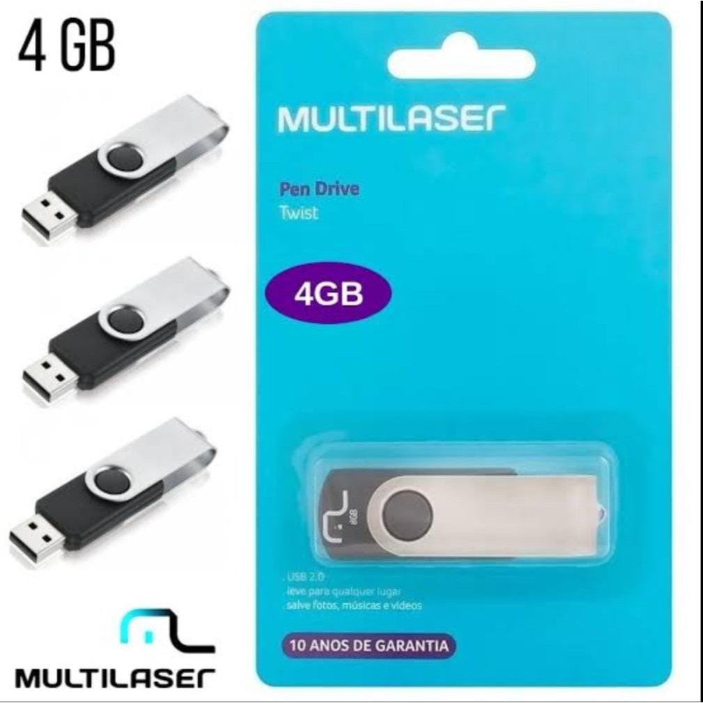 Pen Drive Multilaser Twist 4GB Preto PD586 | Shopee Brasil