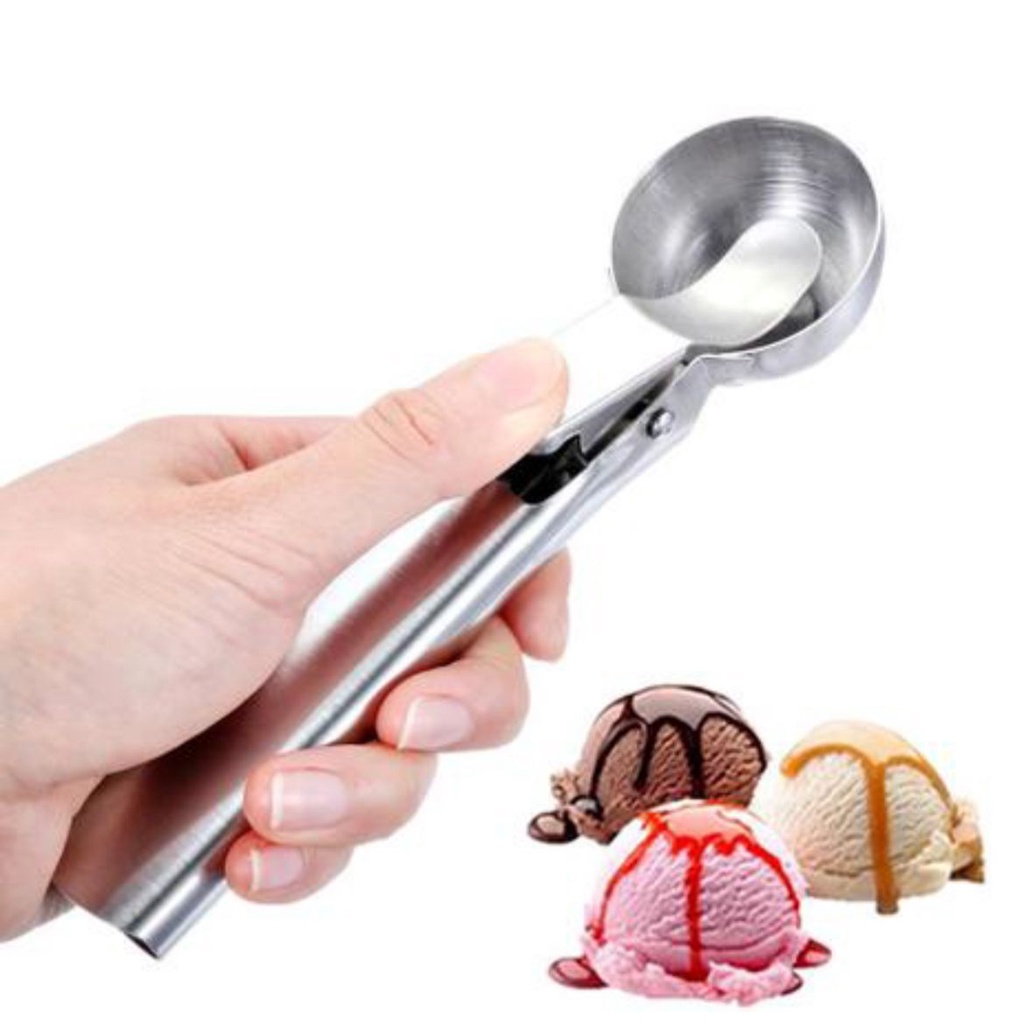 Colher para Sorvete Concha Inox com Ejetor Profissional 18cm | Shopee ...