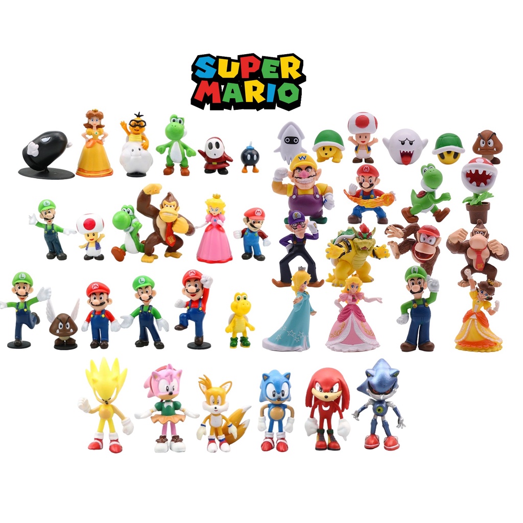 Mário Bross e Turma - Princesa, Luigi, Yoshi, Wário, Toad, Boo, Shell ...