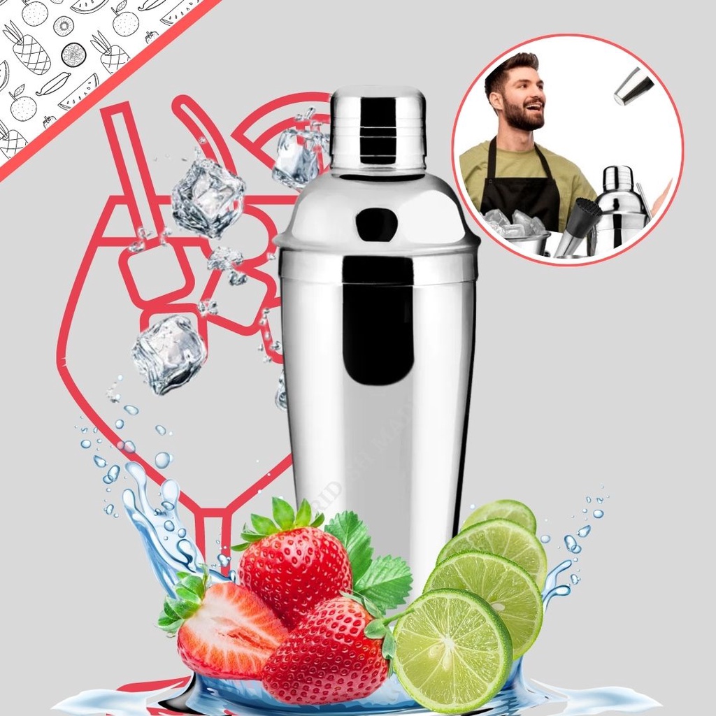 Coqueteleira Inox 500ml Drinks Caipirinhas Shake Sucos Profissional ...