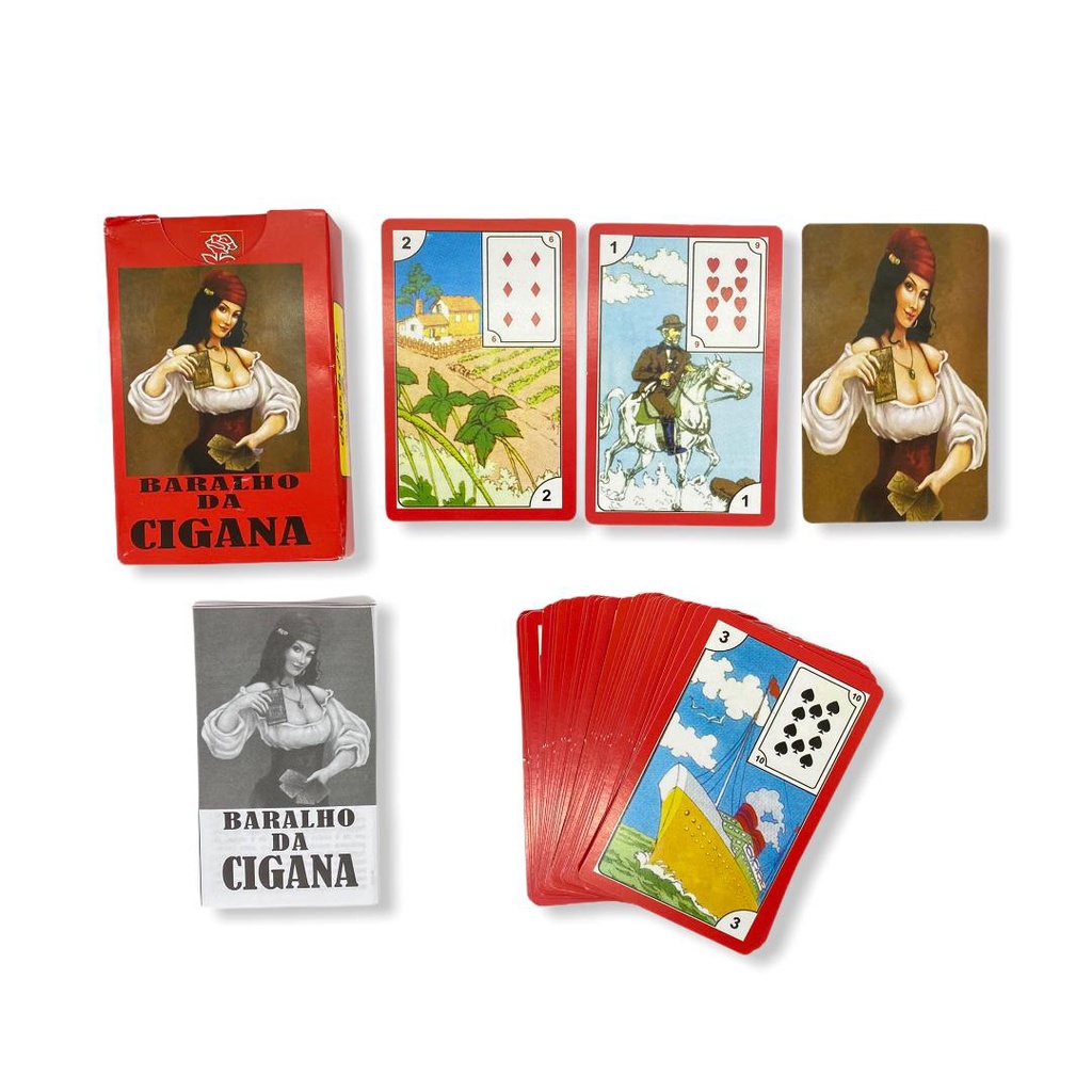 Baralho Tarot Baralho Da Cigana Vermelho Com 36 Cartas Shopee Brasil