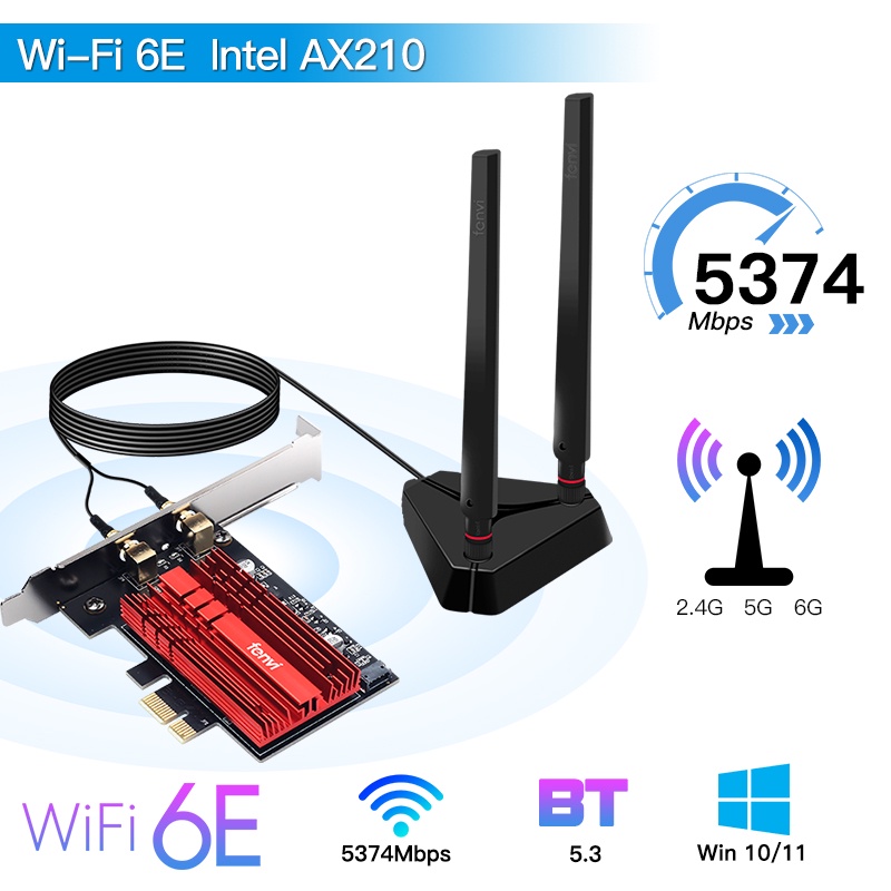 Adaptador De Rede Wi Fi Bluetooth 6E Intel AX210 Dual Band 2 4G 5Ghz