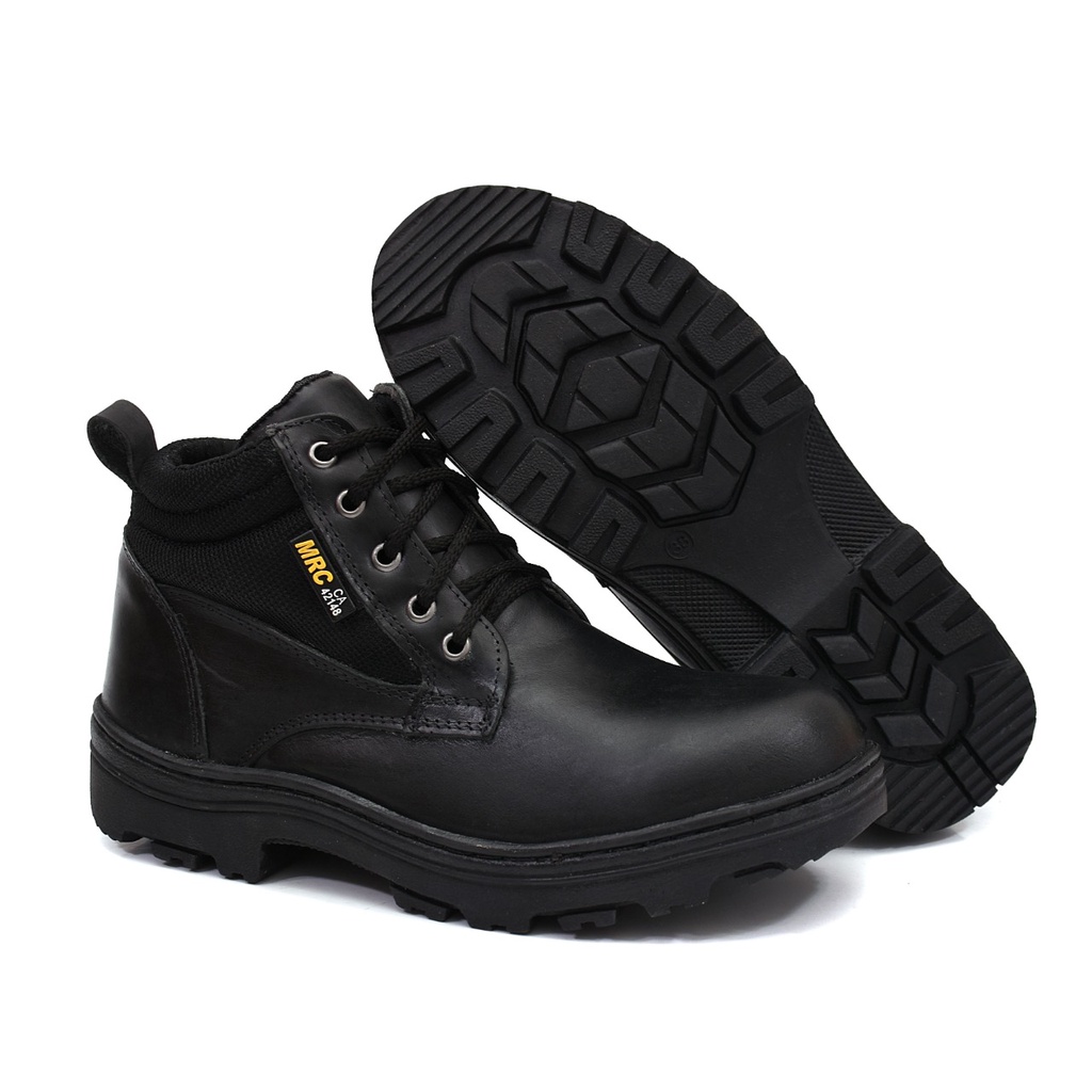Coturno Bota Segurança MRC em Couro para Trabalho com CA | Shopee Brasil