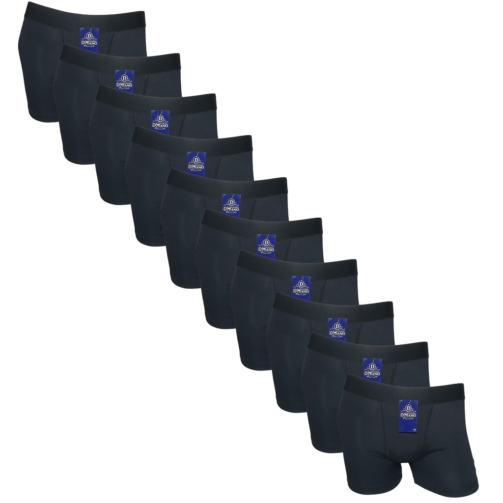 Kit 10 Cuecas Boxer box Adulto lisa toda Preta microfibra Plus Size ...