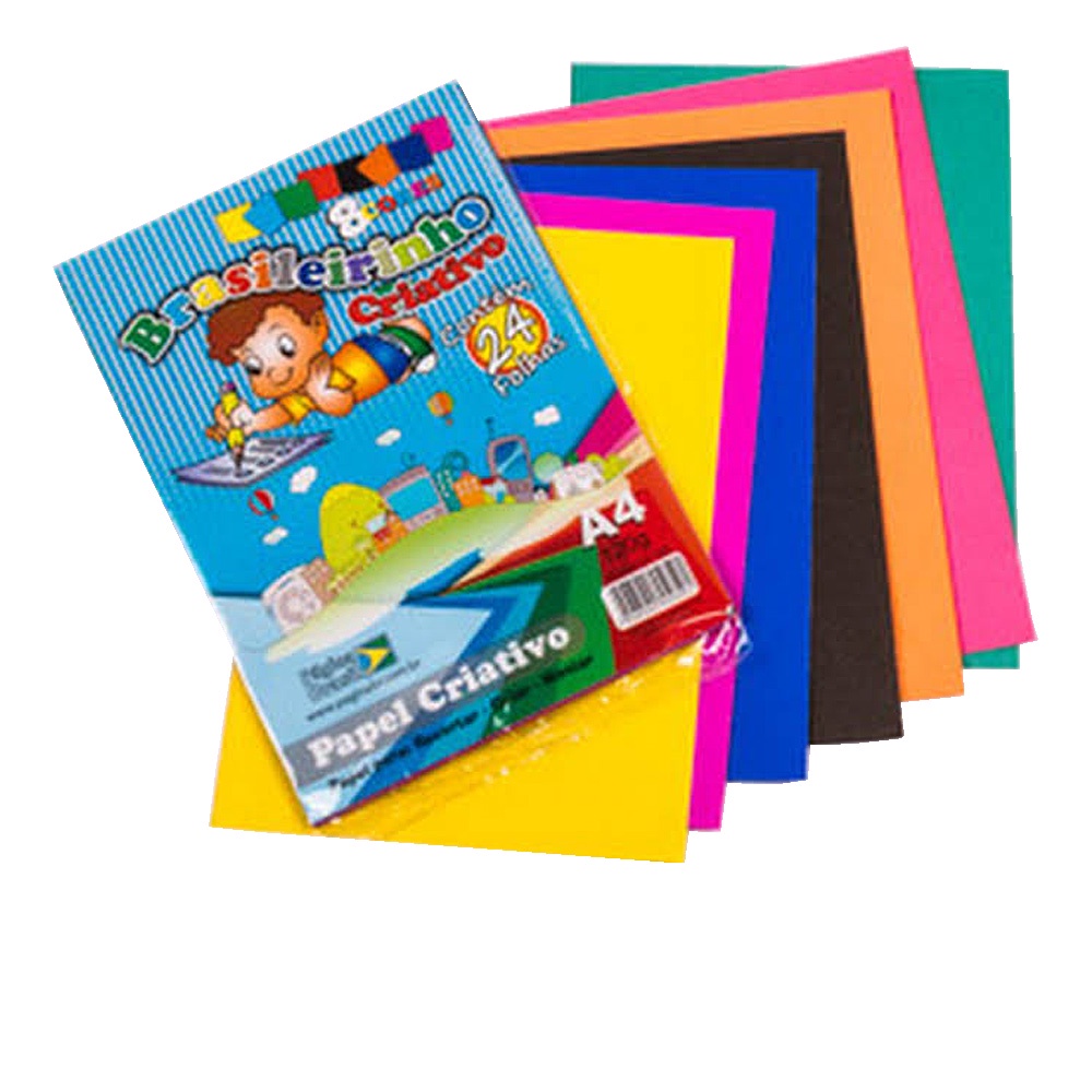 Papel Criativo Colorset 120g 8 cores com 25 folhas - Brasileirinho ...