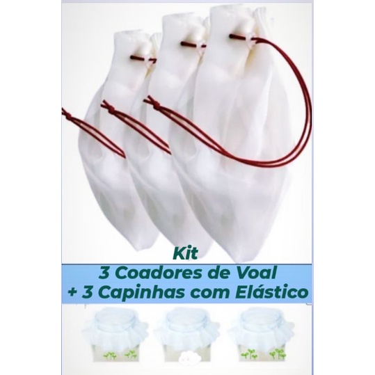 kit 3 Coadores de Voal Grande + 3 capinhas com elástico | Shopee Brasil