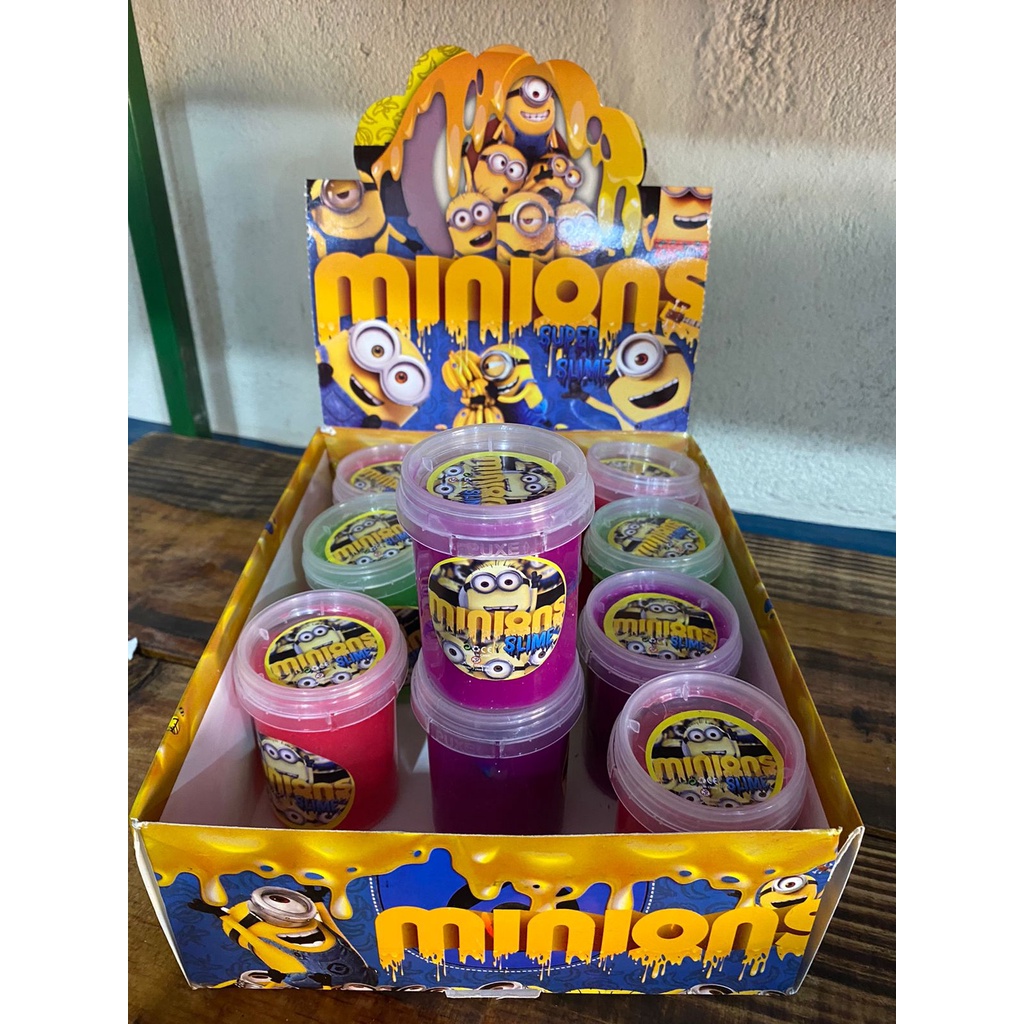 SLIME MINIONS COM GLITTER + BONECO SURPRESA | Shopee Brasil