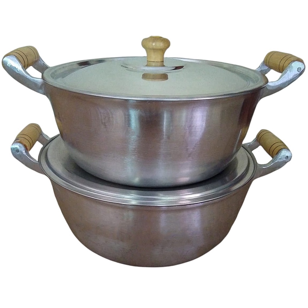 Jogo 2 Panelas Alumínio Fundido Batido Grosso Caçarolas 22 e 24 ...