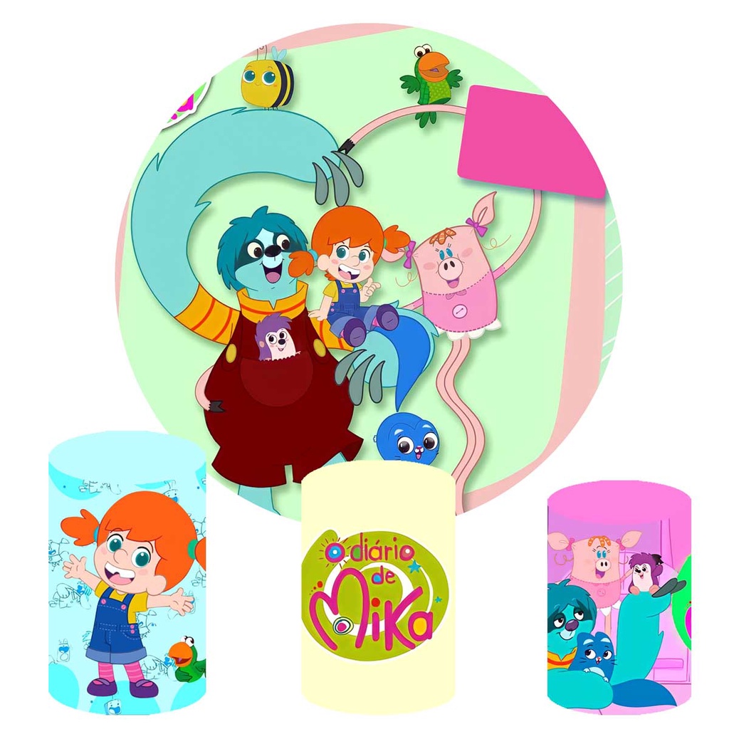 KIT PAINEL REDONDO 1,50 + CAPAS CILINDRO TECIDO SUBLIMADO DIARIO DE ...